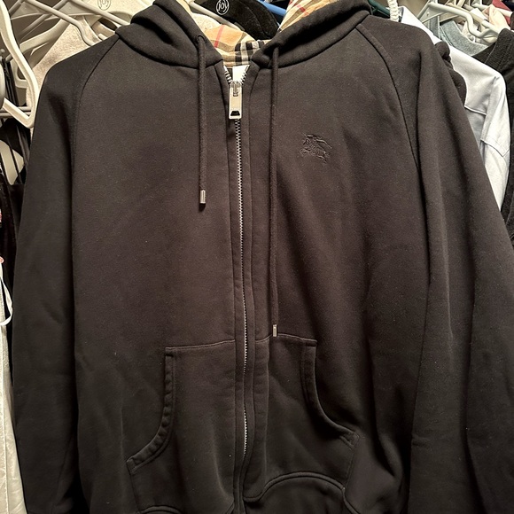 Burberry | Tops | Authentic Burberry Womens Letter Graphic Cotton Blend Zip Hoodie | Poshmark